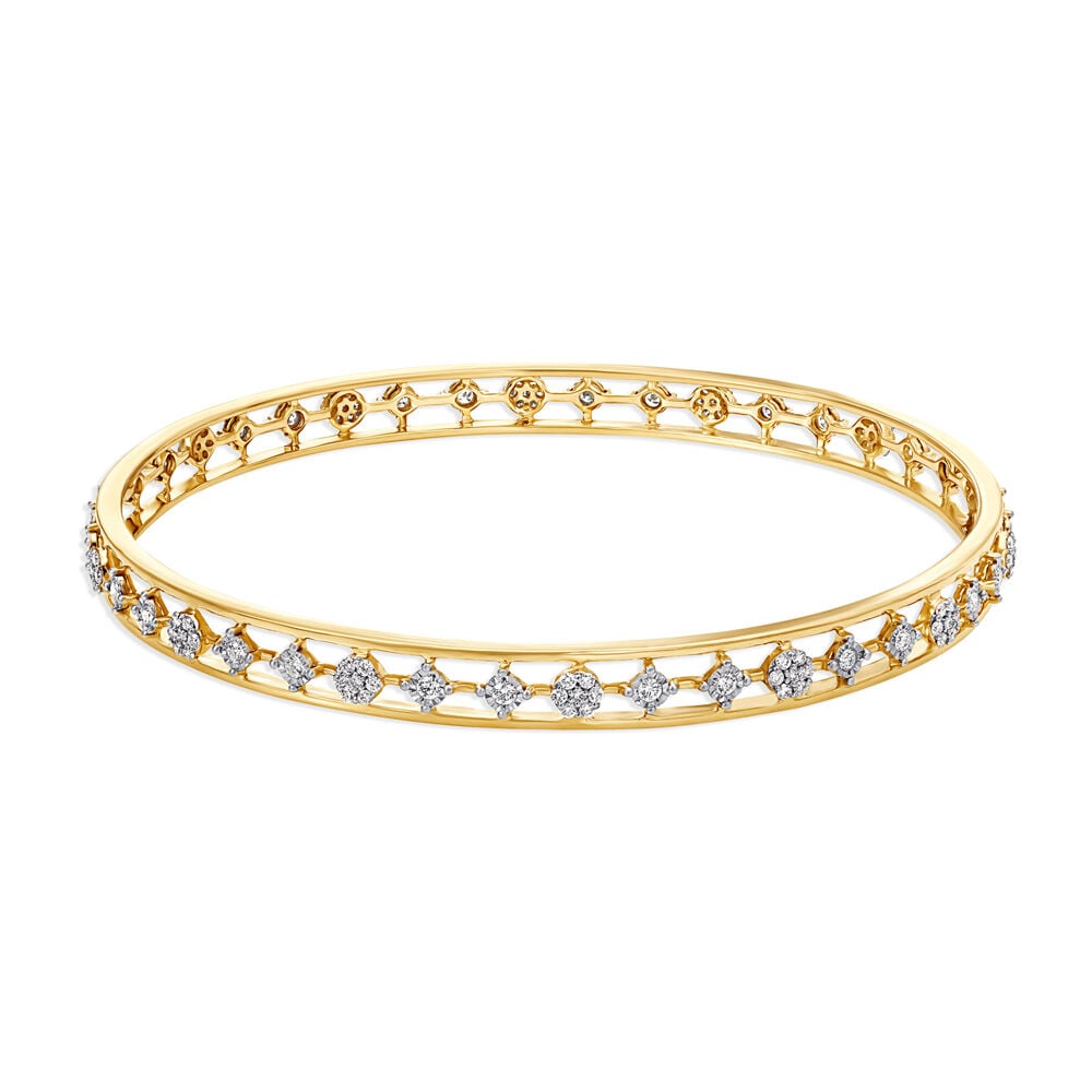 Buy Sparkling Diamond Bangle in Yellow and White Gold at Best Price ...
