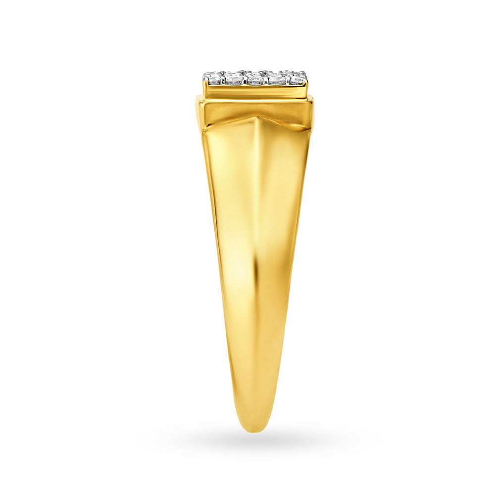 Buy Opulent 18 Karat Gold Square Studded Ring at Best Price | Tanishq US