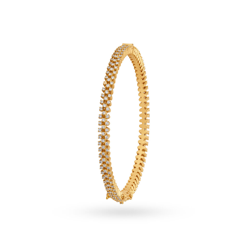 Buy Sparkling Diamond Bangle at Best Price | Tanishq US