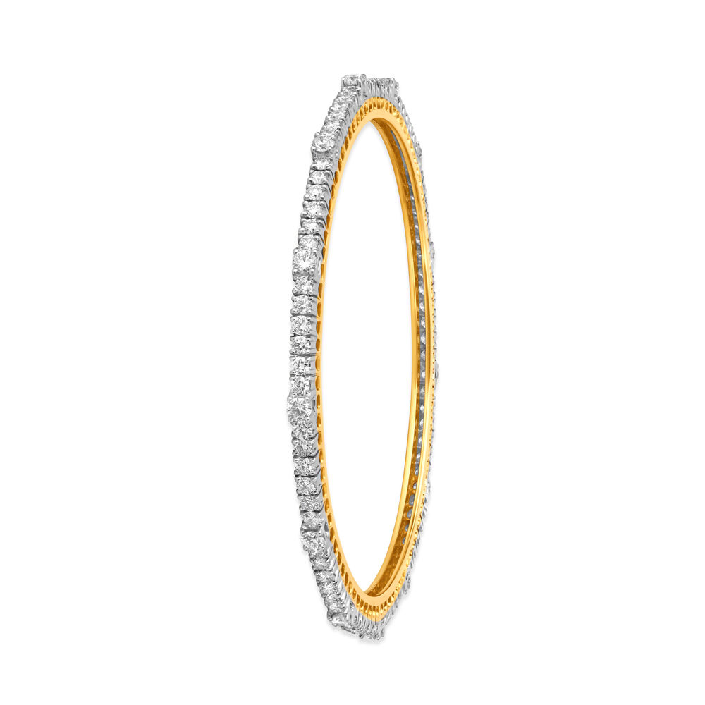Buy Stylish Single Line Diamond Bangle at Best Price | Tanishq UAE