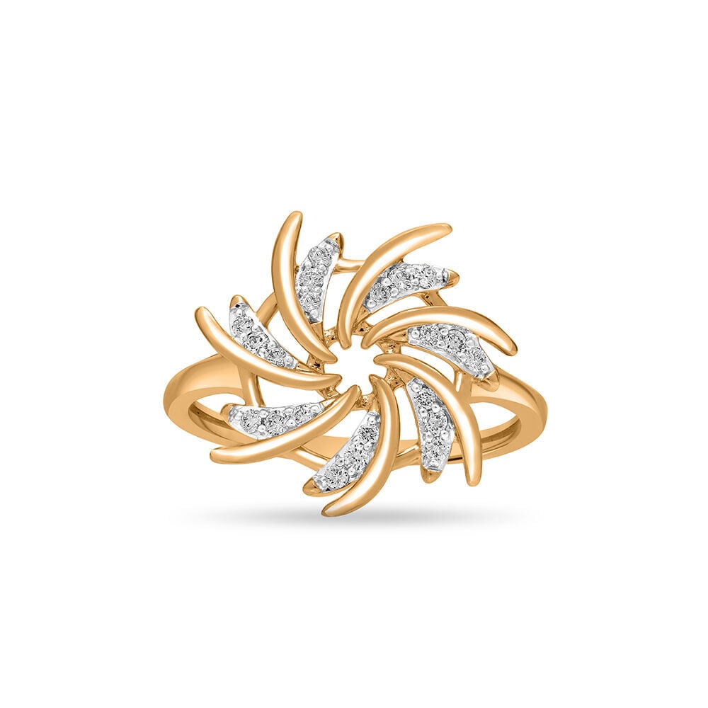18 KT Yellow Gold Chakram Festive Ring
