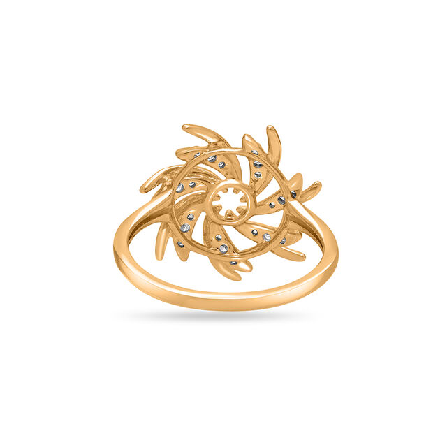18 KT Yellow Gold Chakram Festive Ring