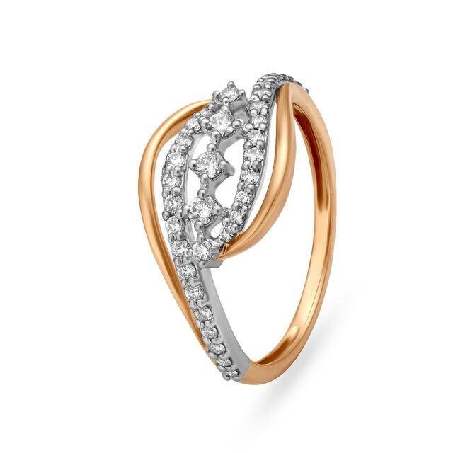 Splendid Multi Stone Diamond Ring in White and Rose Gold