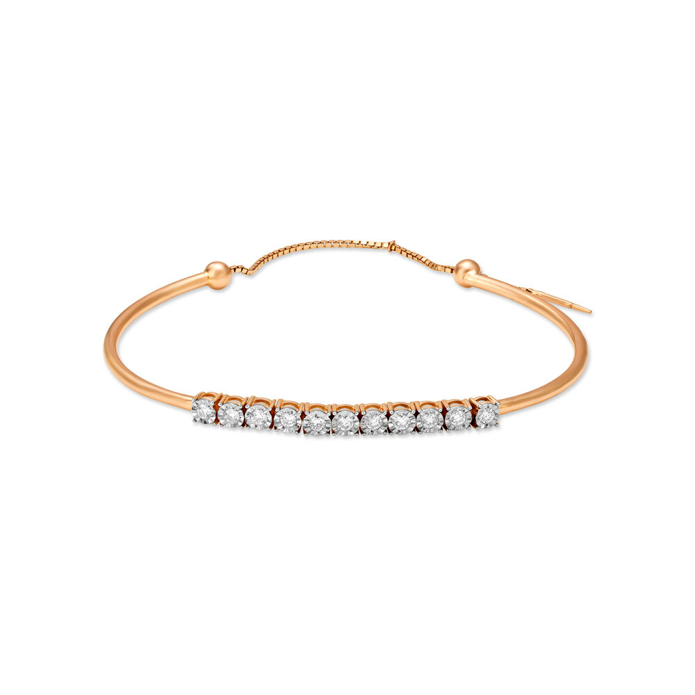 Buy Dazzling Rose Gold and Diamond Bangle at Best Price | Tanishq UAE