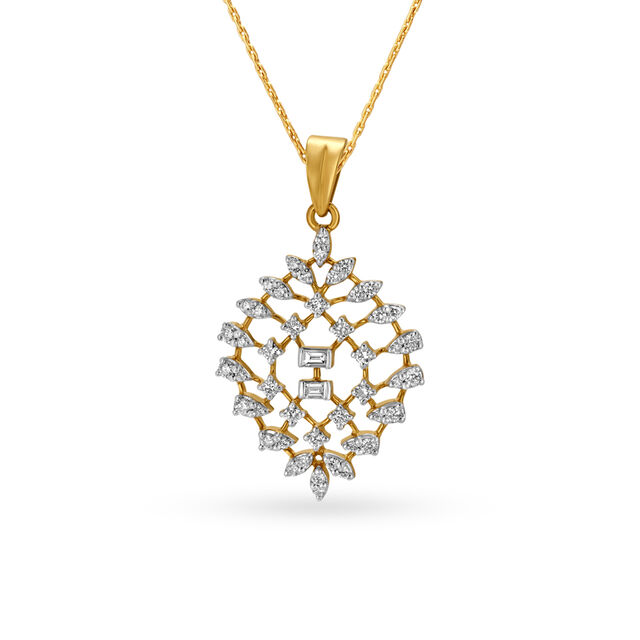 Surreal Diamond Pendant and Earrings Set