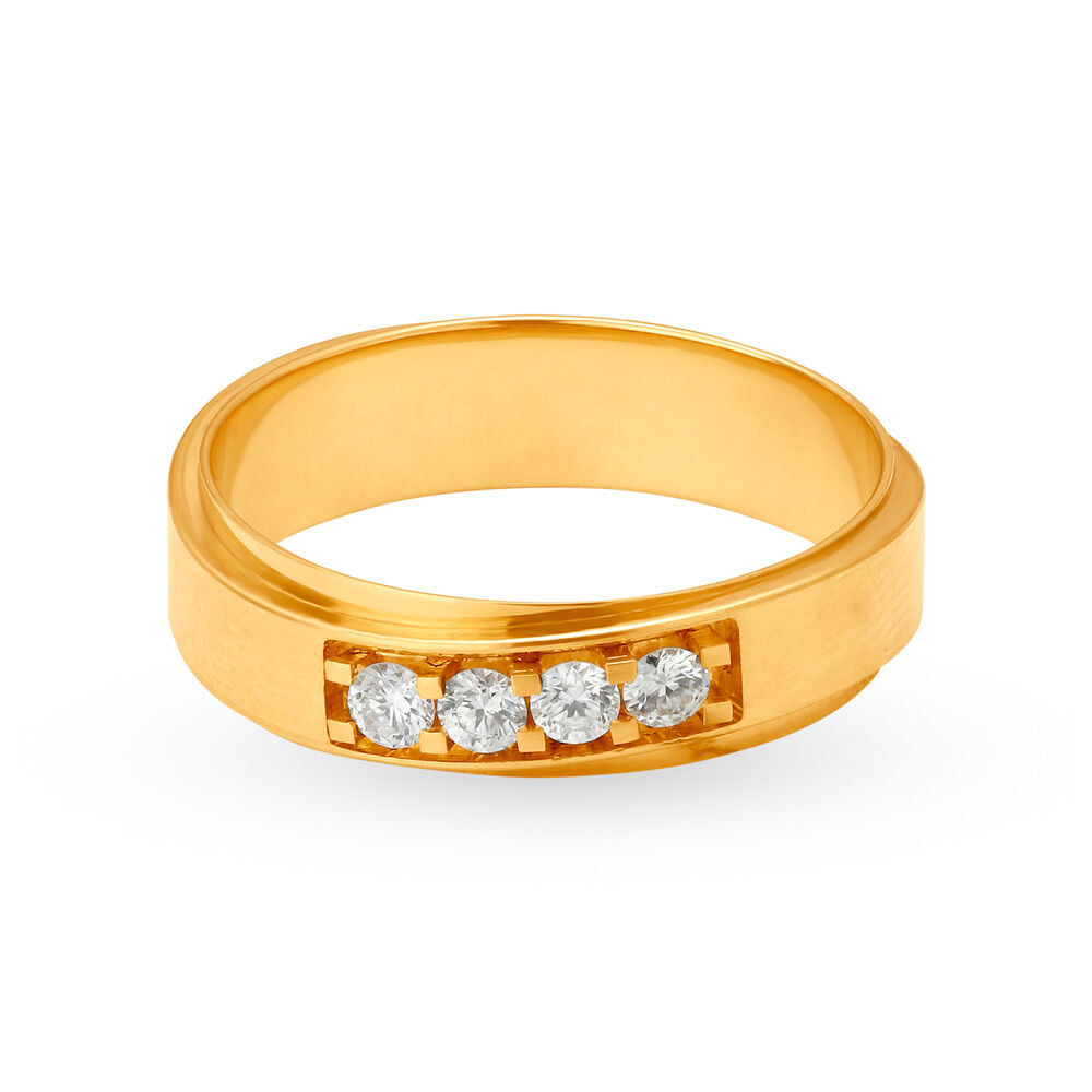 Buy Bold 18 Karat Gold And Diamond Finger Ring at Best Price | Tanishq US