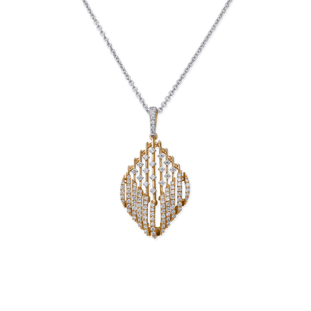 Buy Stunning Geometric Diamond Pendant with Chain in White and Rose ...