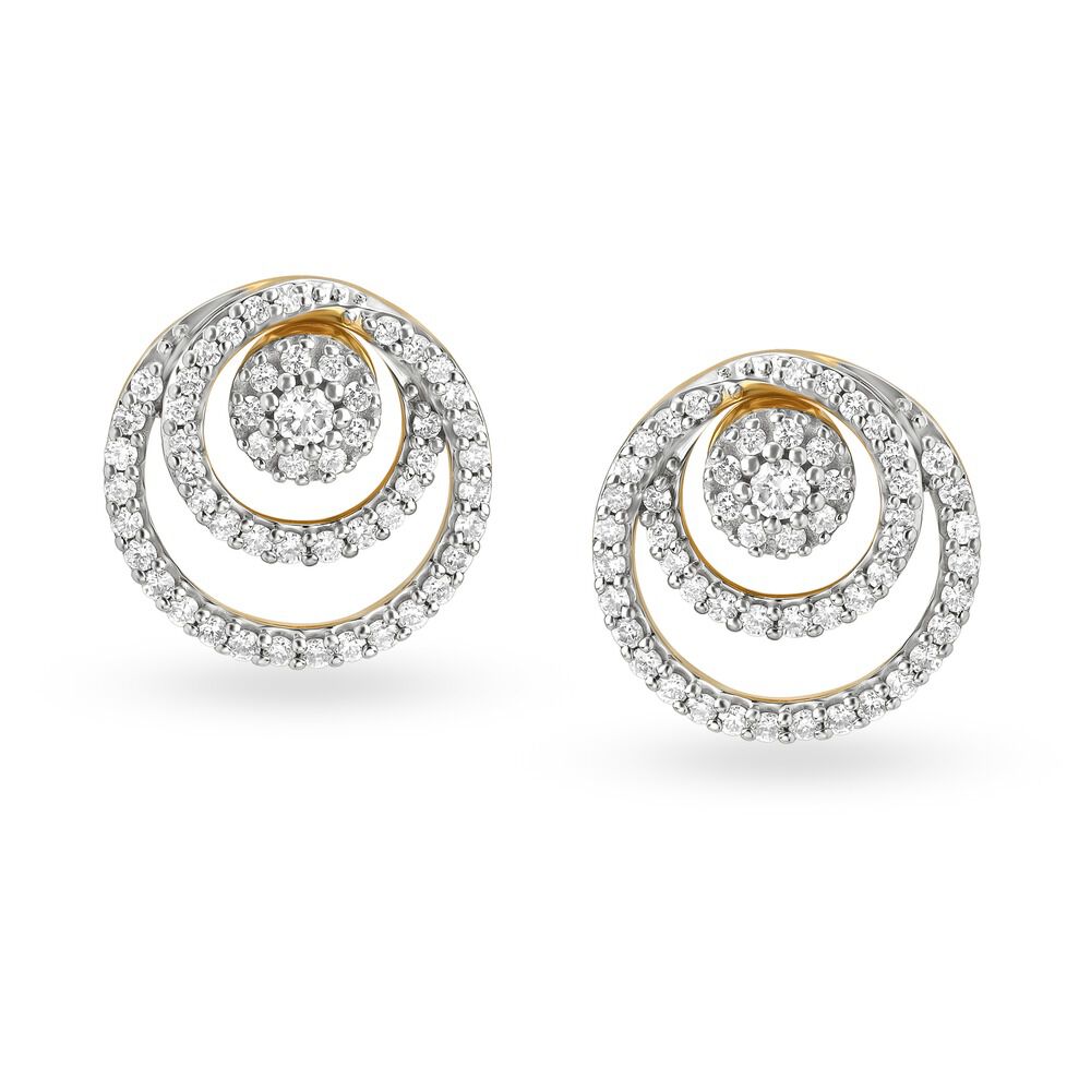 Buy Ethereal 18 Karat Yellow Gold And Diamond Circular Drops at Best ...