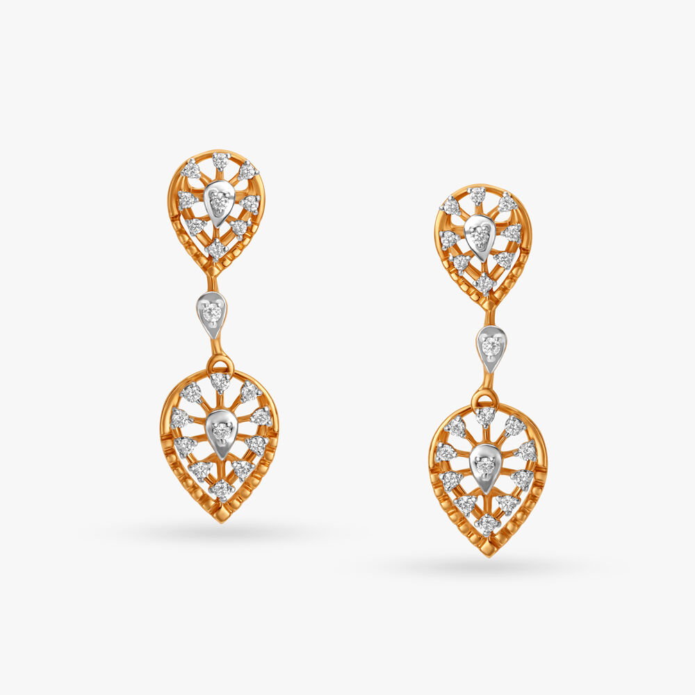 Buy Enchanting Leaves Diamond Necklace Set at Best Price | Tanishq US