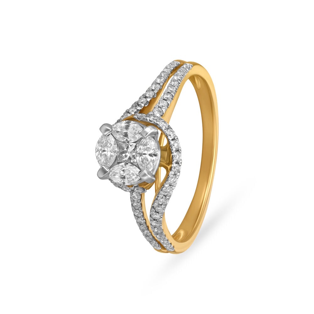 Buy Pristine Dazzling Diamond Adorned Gold Finger Ring at Best Price | Tanishq US