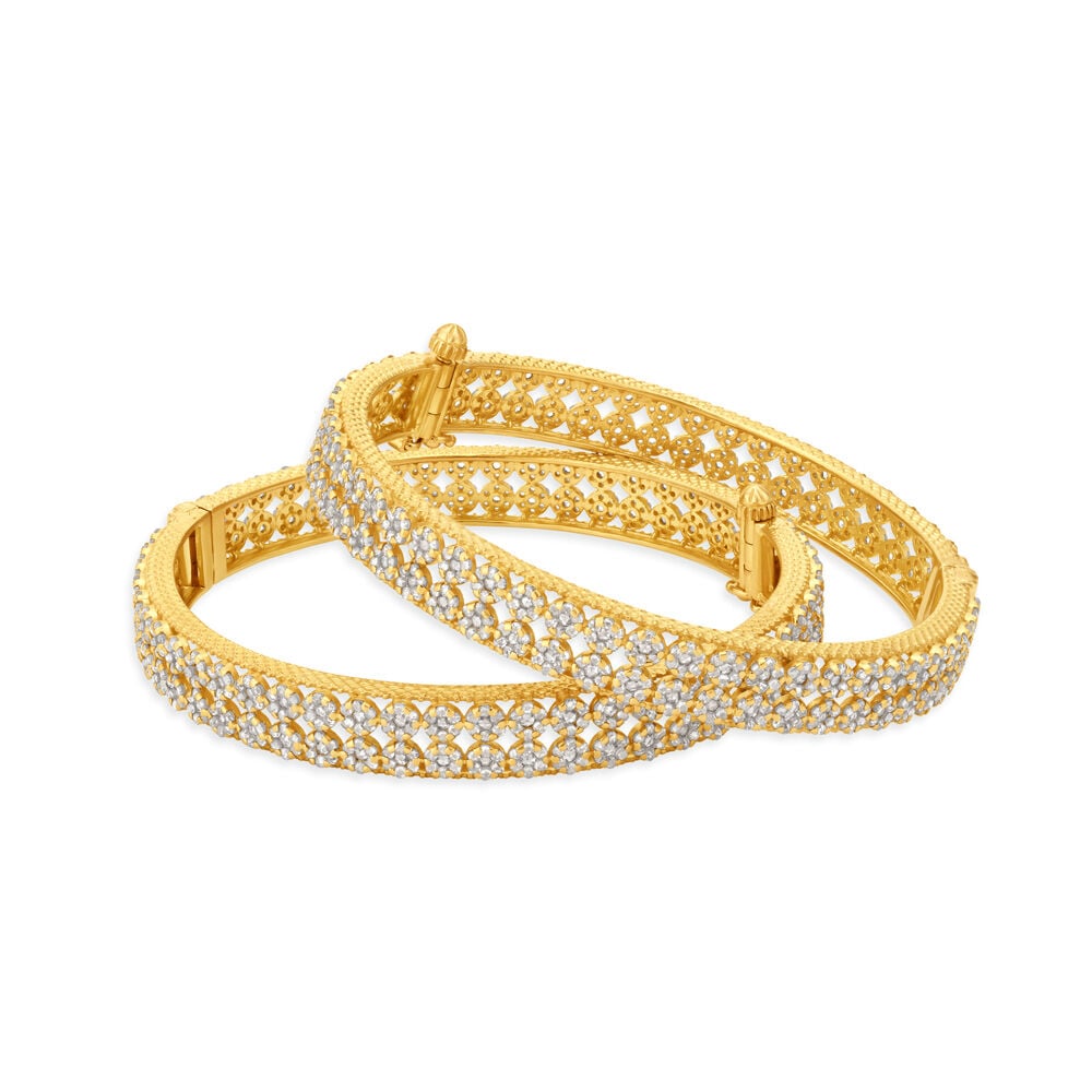 Buy Premium Double Line Gold Bangle at Best Price | Tanishq UAE