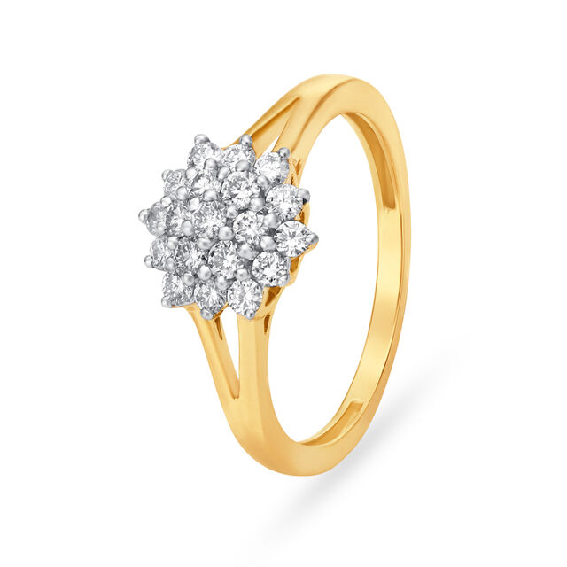Floral Pattern Diamond Finger Ring