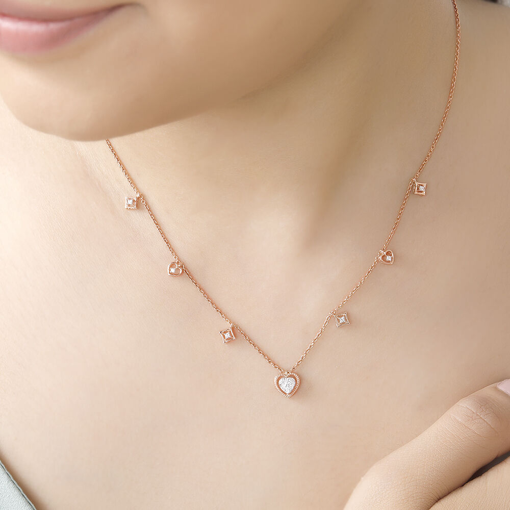 Buy 18 KT Rose Gold Beating Heart Diamond Necklace at Best Price ...