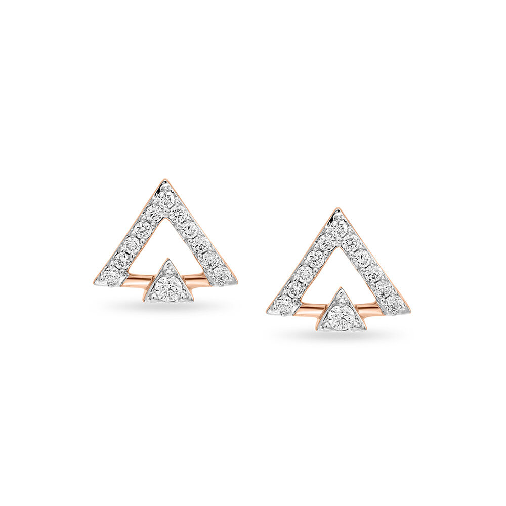 Buy 18 KT Rose Gold Triangle Cut Diamond Stud Earrings at Best Price ...
