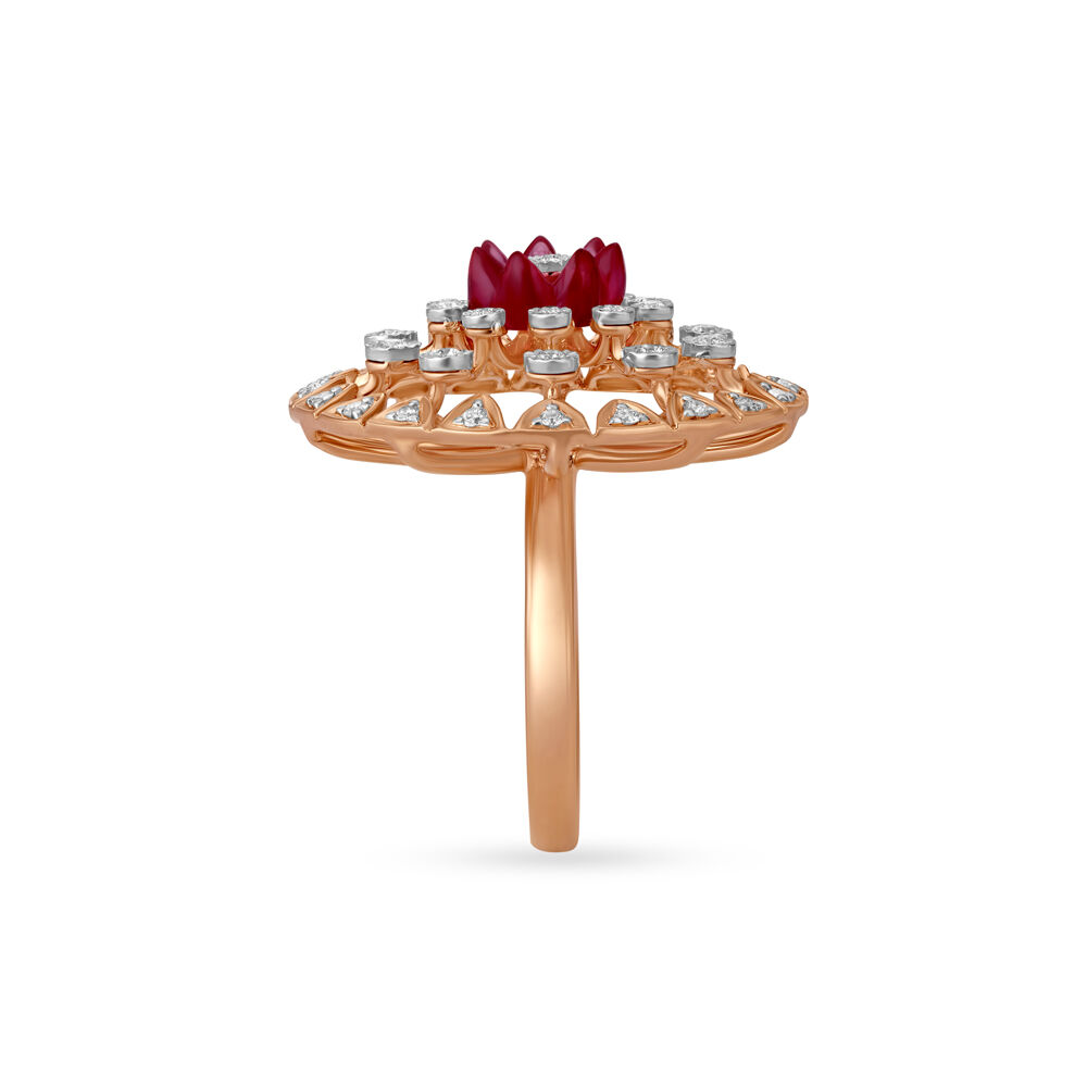 Buy Luxurious Ruby and Diamond Finger Ring at Best Price | Tanishq UAE