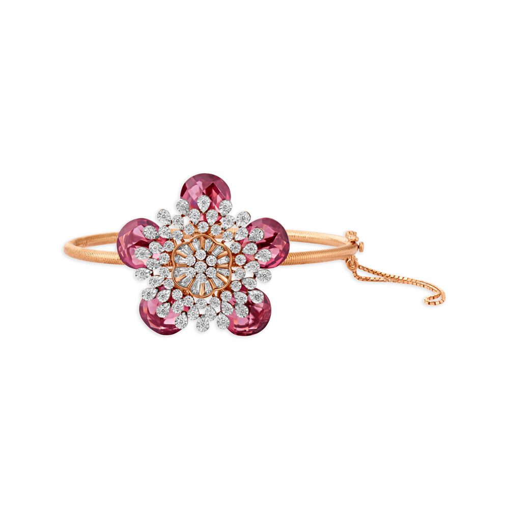 Buy Majestic Floral Diamond Bangle at Best Price | Tanishq UAE