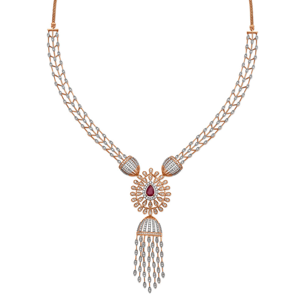 Tanishq rose gold necklace store
