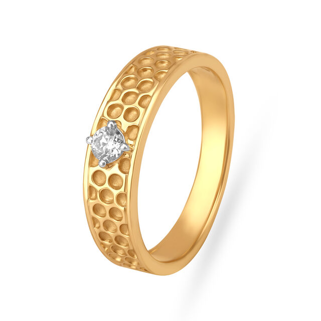 Serene Textured Gold Finger Ring for men