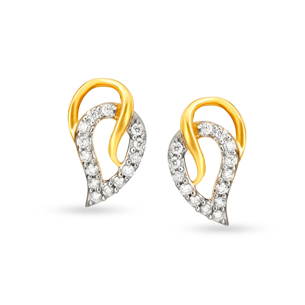 Traditional Mango Shaped Diamond Stud Earrings