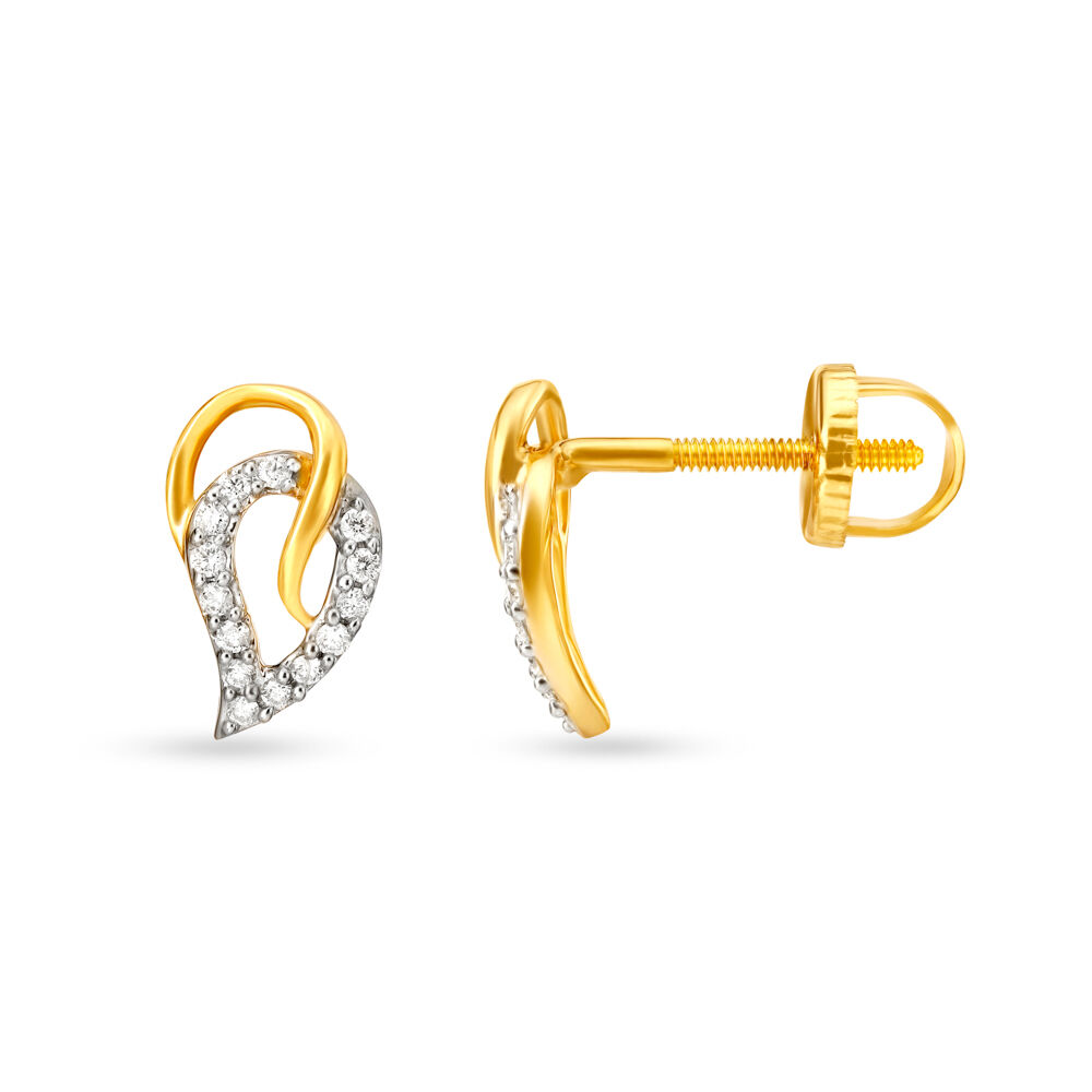 Traditional Mango Shaped Diamond Stud Earrings