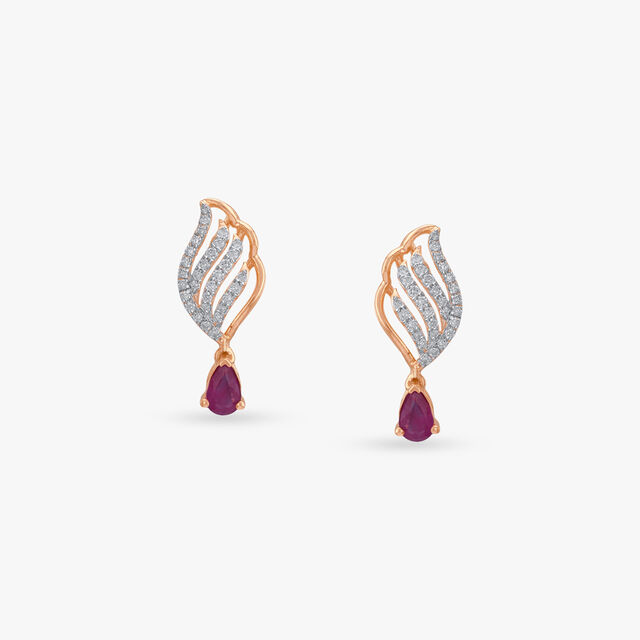 Buy Ruby Plume Diamond Drop Earrings at Best Price | Tanishq US