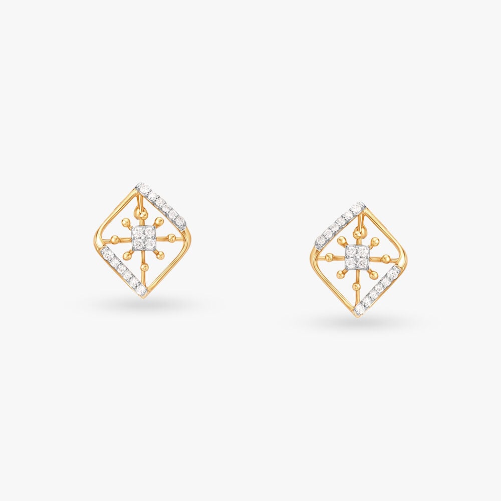 Buy Captivating Rhombus Diamond Stud Earrings at Best Price | Tanishq US