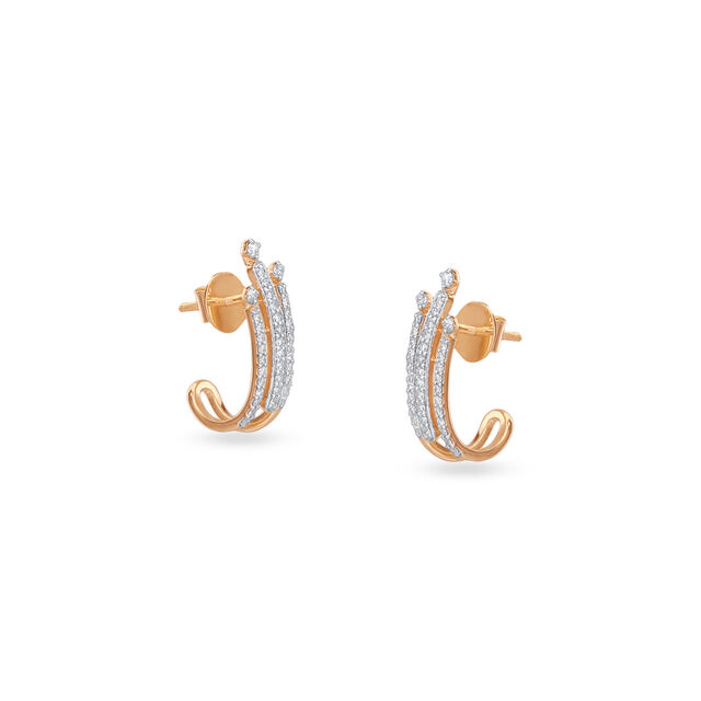 Buy Triple Arc Diamond Hoop Earrings at Best Price | Tanishq US