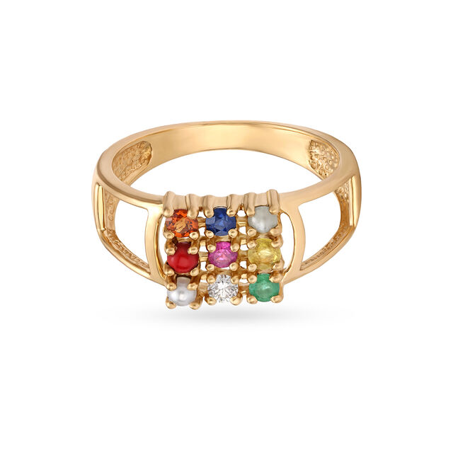 Buy Magnificent Navaratnam Studded Gold Ring at Best Price | Tanishq US