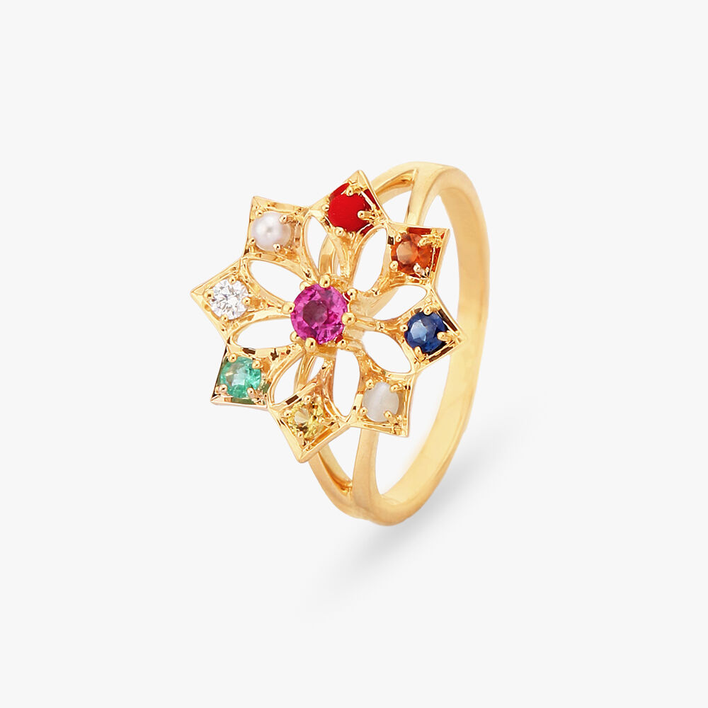 Enchanted Navaratna Diamond Finger Ring