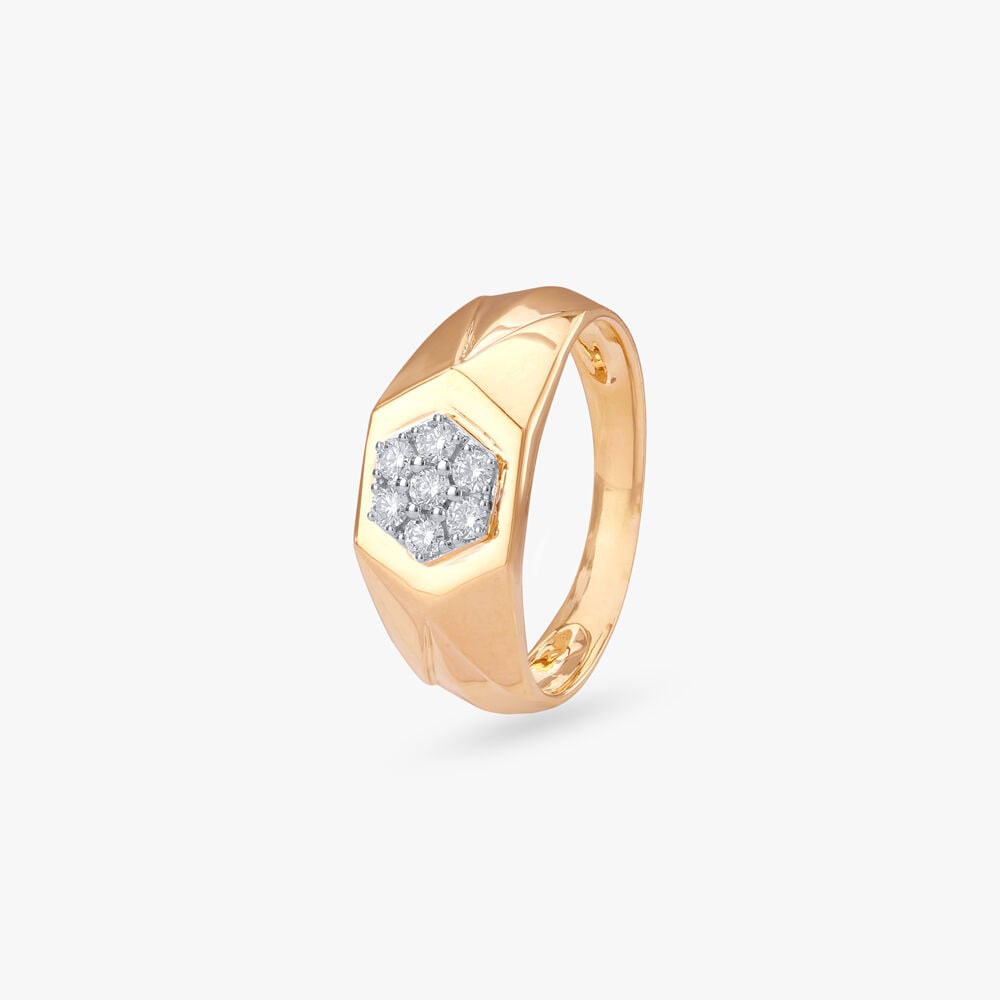 Buy Hexa Cluster Diamond Ring for Men at Best Price | Tanishq US