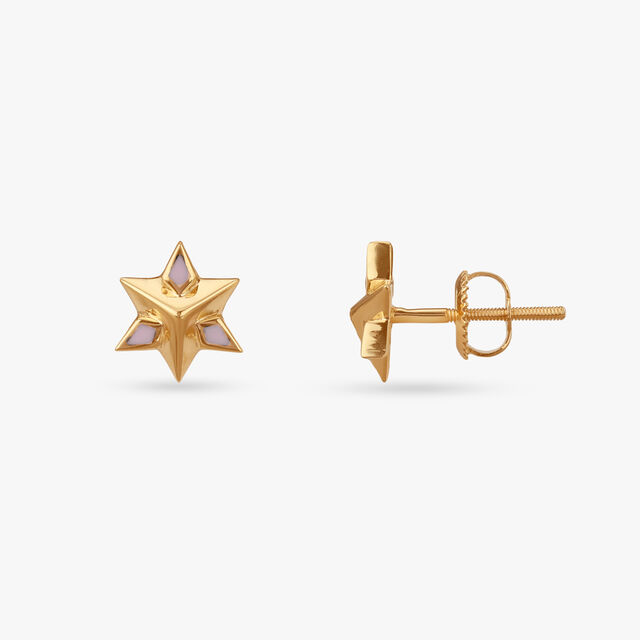 Buy Stellar Edge Gold Stud Earrings at Best Price | Tanishq US