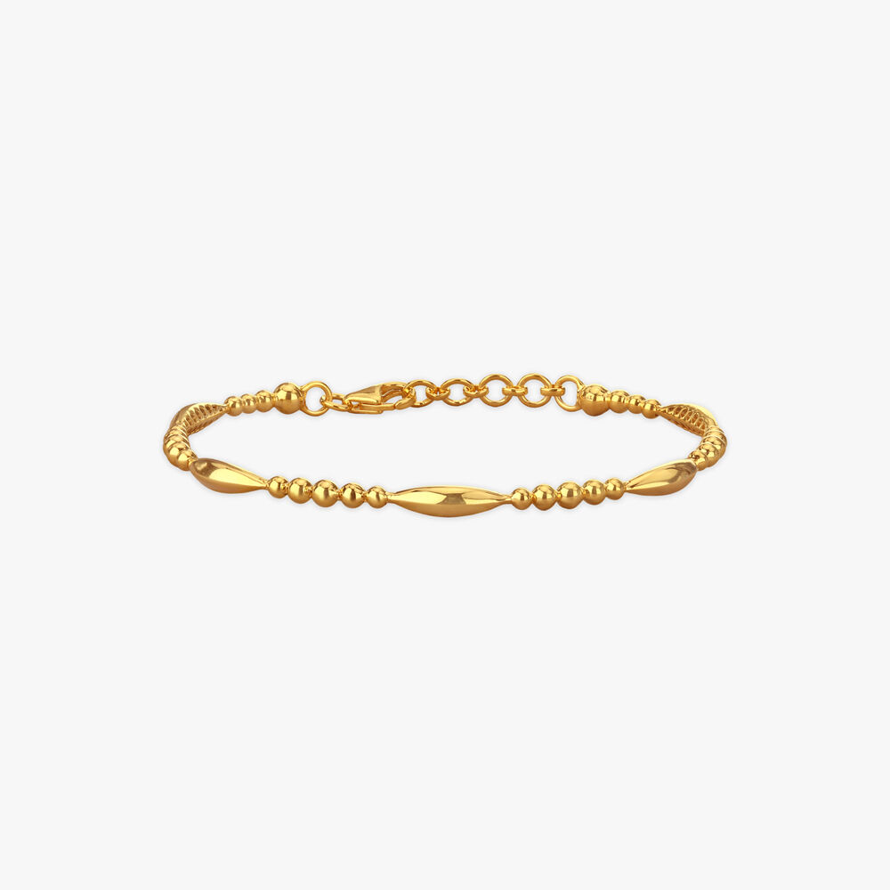 Buy Glint Bead Gold Bangle at Best Price | Tanishq UAE