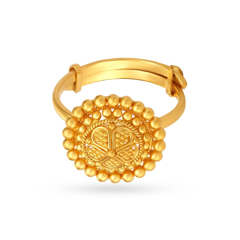 Buy Classical Floral Gold Ring at Best Price | Tanishq UAE