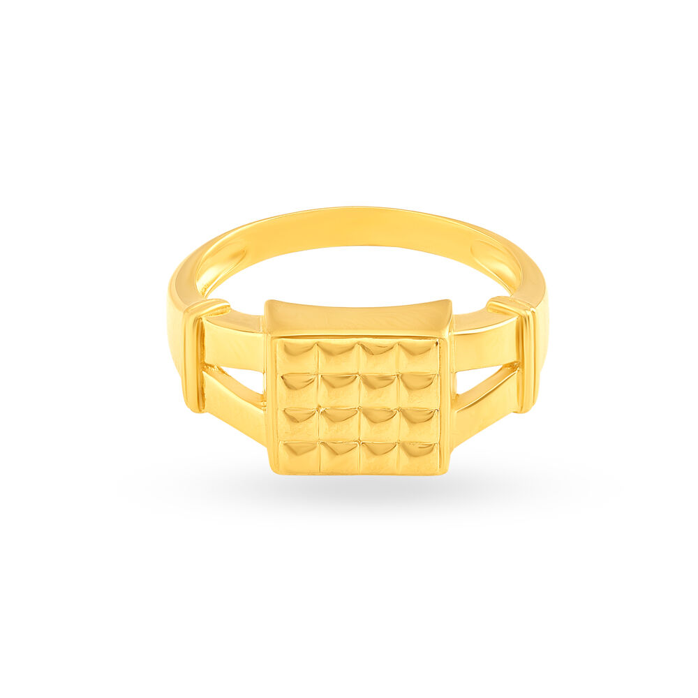 Buy Impressive 22 Karat Yellow Gold Spiked Square Finger Ring at Best ...