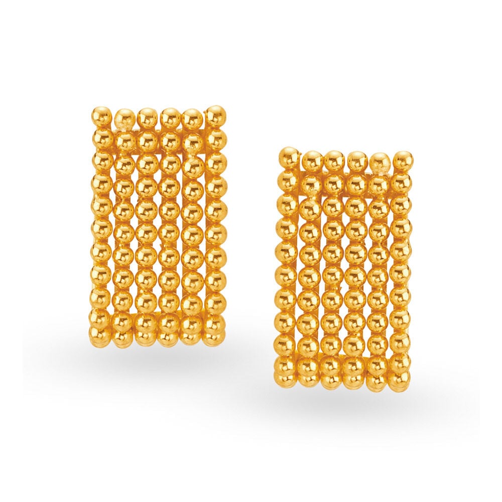 Buy Lustrous 22 Karat Yellow Gold Bead Studs at Best Price | Tanishq US
