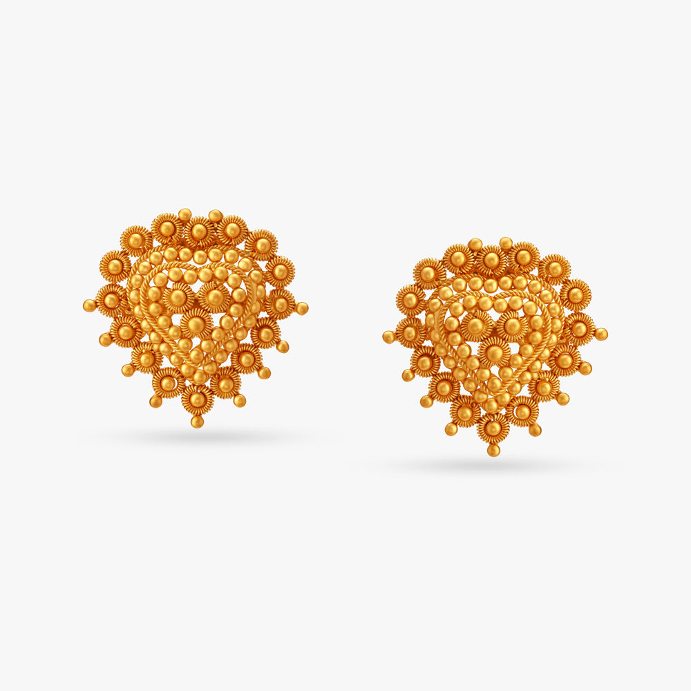 Buy Gold Heart Earrings Online at the Best Price Tanishq USA