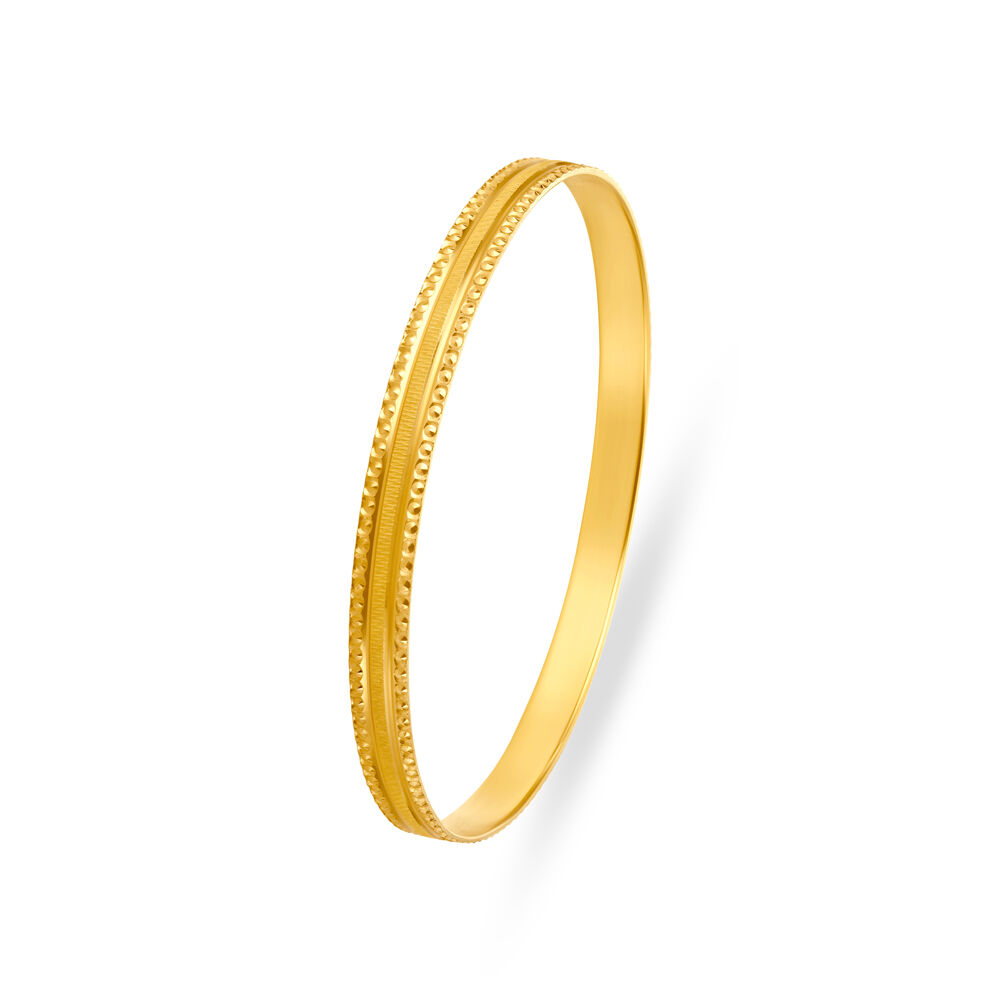Buy Graceful Yellow Gold Textured Bangles at Best Price | Tanishq UAE