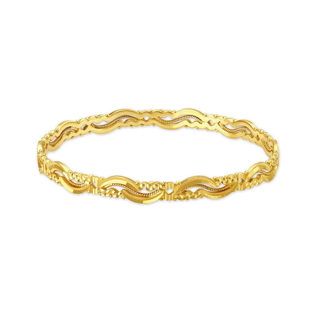 Buy Enchanting Yellow Gold Carved Bangles at Best Price | Tanishq UAE