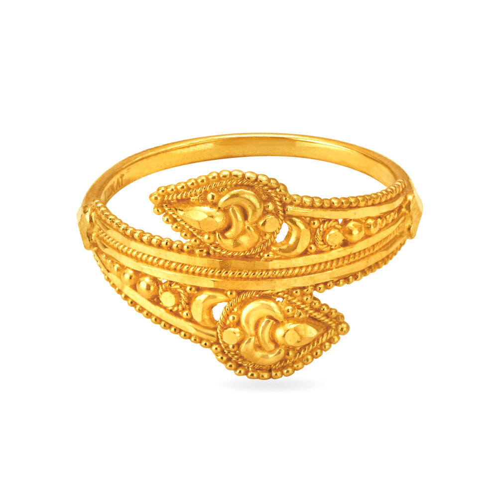 Buy Ornate 22 Karat Yellow Gold Overlap-Design Ring at Best Price ...