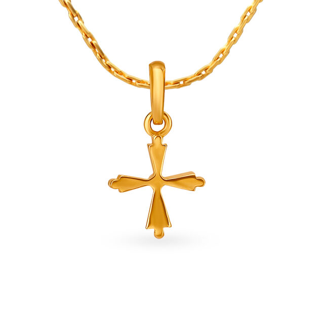 Buy Cross Shaped Gold Pendant at Best Price | Tanishq UAE