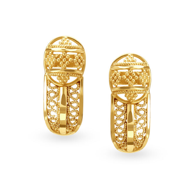 Buy Regal Gold Stud Earrings at Best Price | Tanishq UAE