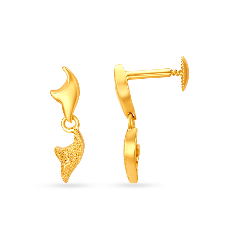 Buy Ornate Chic Gold Drop Earrings at Best Price | Tanishq UAE