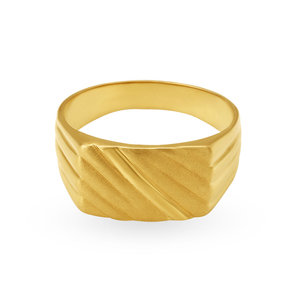 Buy Intriguing 22 Karat Yellow Gold Ridged Pattern Finger Ring at Best ...