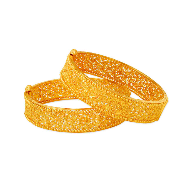 Buy Radiant Gold Bangle for the Tamil Bride at Best Price | Tanishq UAE