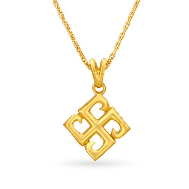 Buy Devotional 22 Karat Yellow Gold Swastika Pendant at Best Price ...