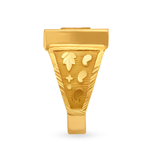 Buy Divine 22 Karat Yellow Gold Swastik Engraved Finger Ring at Best ...