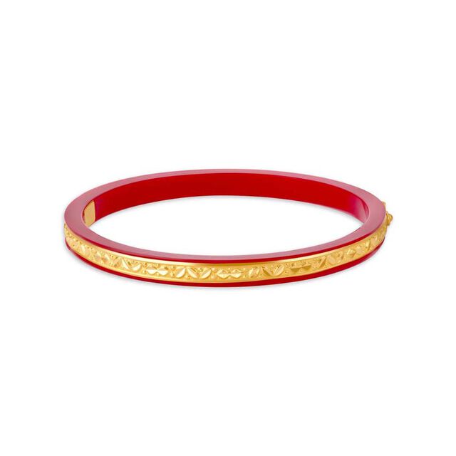 Buy Gold Border Red Pola Bangle at Best Price | Tanishq UAE