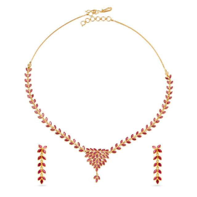 Buy Ravenna Ruby Necklace Set at Best Price | Tanishq US