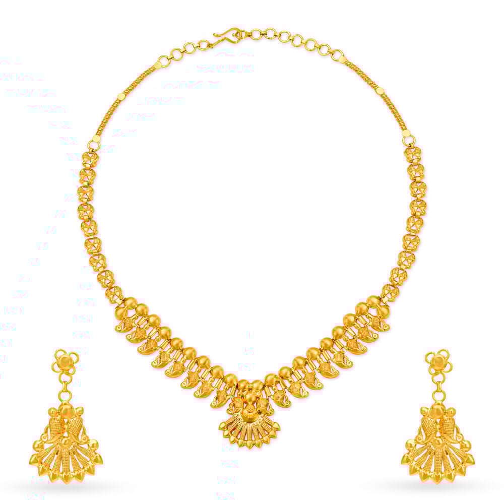 Buy Shimmering Gold Necklace Set for the Bengali Bride at Best Price ...