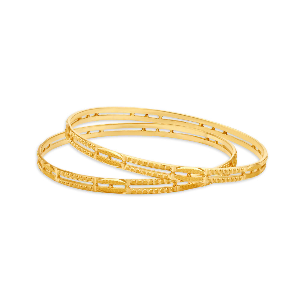 Buy Opulent Yellow Gold Dual-Band Bangles at Best Price | Tanishq UAE